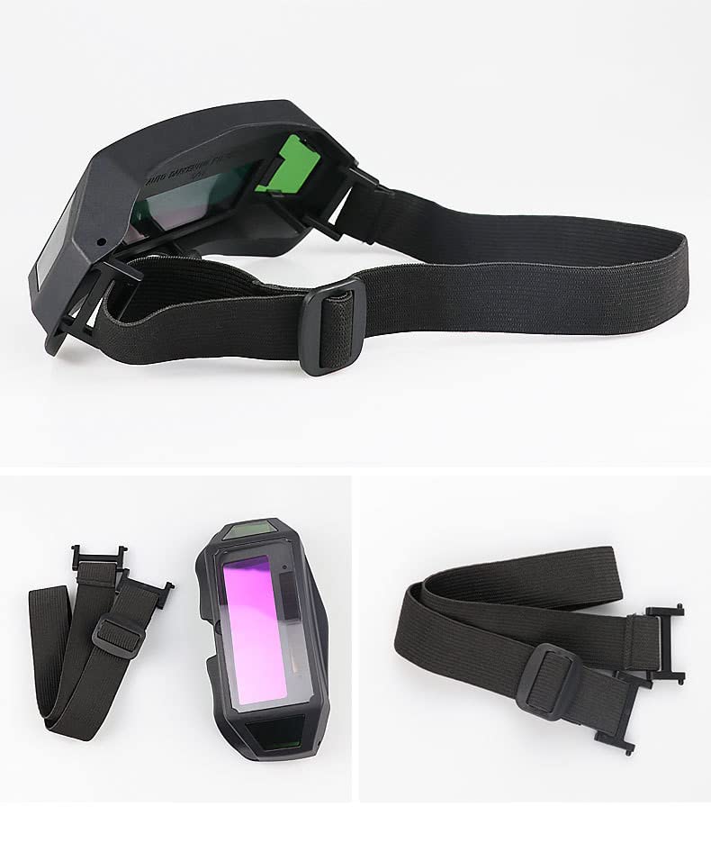 OhMill Solar Auto Darkening Welding Goggles Panoramic Anti-glare PC Glasses Welder Safety Glasses Mask Protect Eyes from Harmful Rays