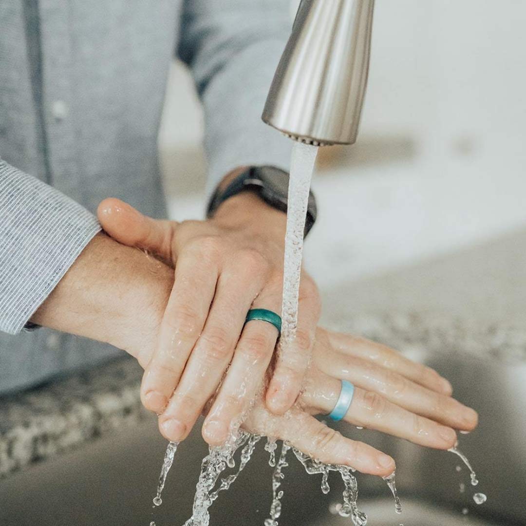 Enso Rings Classic Birthstone Silicone Ring β Unisex Wedding Engagement Band β Comfortable Breathable Band β 6.6mm Wide, 1.75mm Thick (Sapphire, 10)