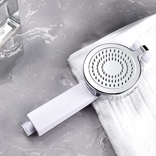 LED Digital Temperature Display High-Pressure Handheld Showerhead Water Temperature Control Water-Saving Filtration for Dry Hair and Skin Hassle-Free Installation (White)