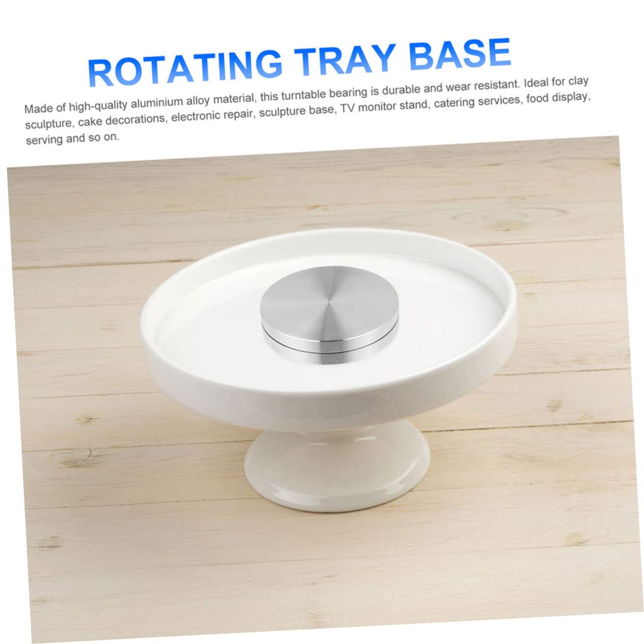 GRIRIW 2pcs Turntable Base Hardware 3 Inch Table Tray Lazy Susan Cake Stand Rotating Cake Dining Table Smooth Swivel Plate Dessert Butter Wheel Glass to Rotate Tableware Aluminum Alloy