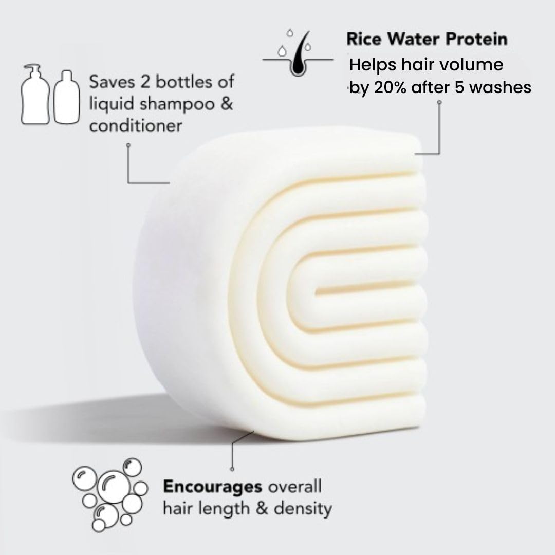 Kitsch Rice Water Protein Conditioner Bar for Hair Growth & Strengthening | Made in US | Eco-Friendly Cleansing and Moisturizing Rice Conditioner Bar | Paraben Free | Sulfate free, 2.7 oz (2 pack)