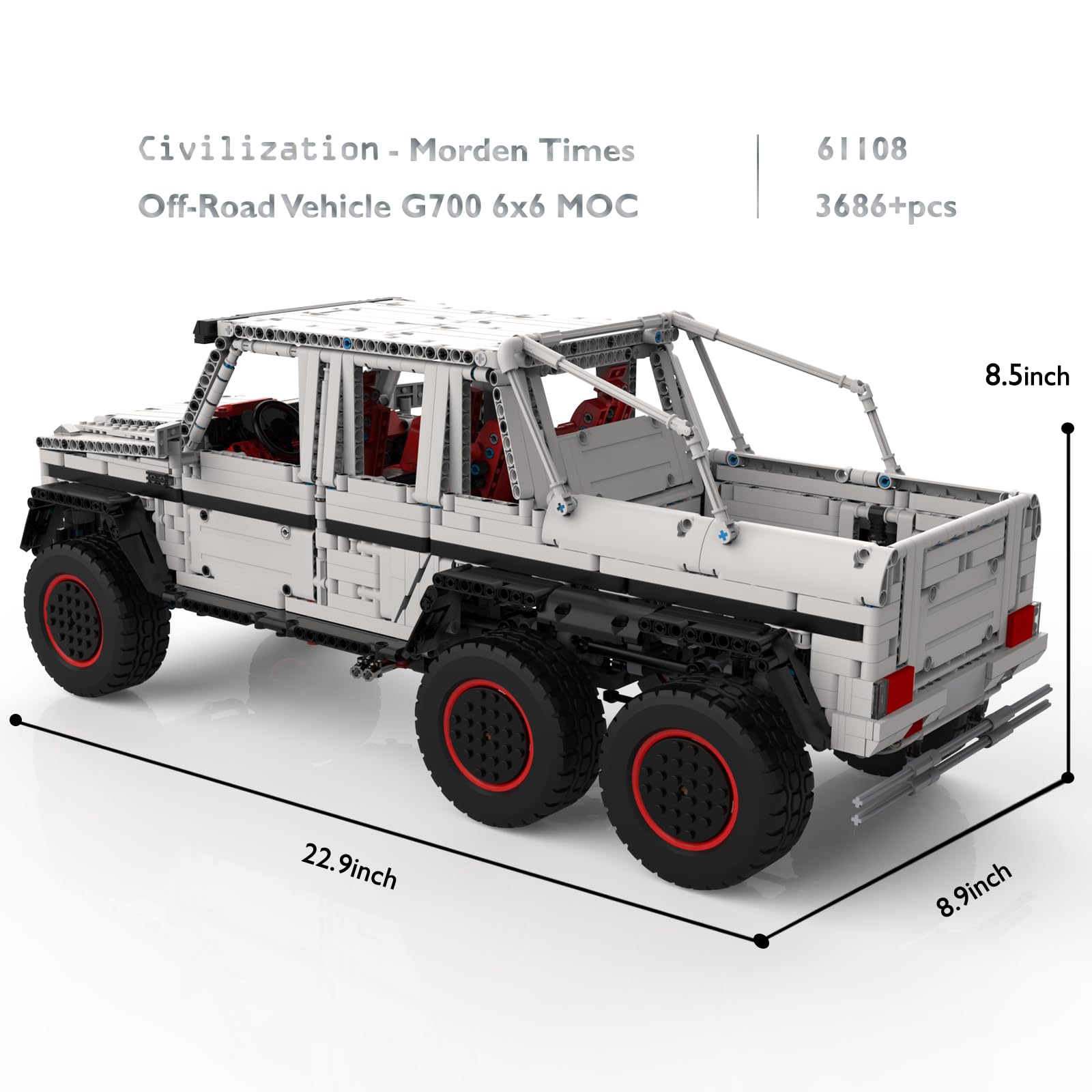 JMBricklayer Remote Control Car Building Blocks Set, MOC Off Road Vehicle Model Car Kits, Challenging Pickup Trucks Building Toys, Gifts for Boys 14+ Teens Adults(3686 Pieces, APP Remote Control)