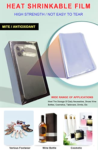 Shrink Wrap Bags - Mlooog 100pcs Clear Heat Shrink Wrap Professional Protection Against Aging and Dust - PVC Shrink Wrap Bags 11x18 Inches