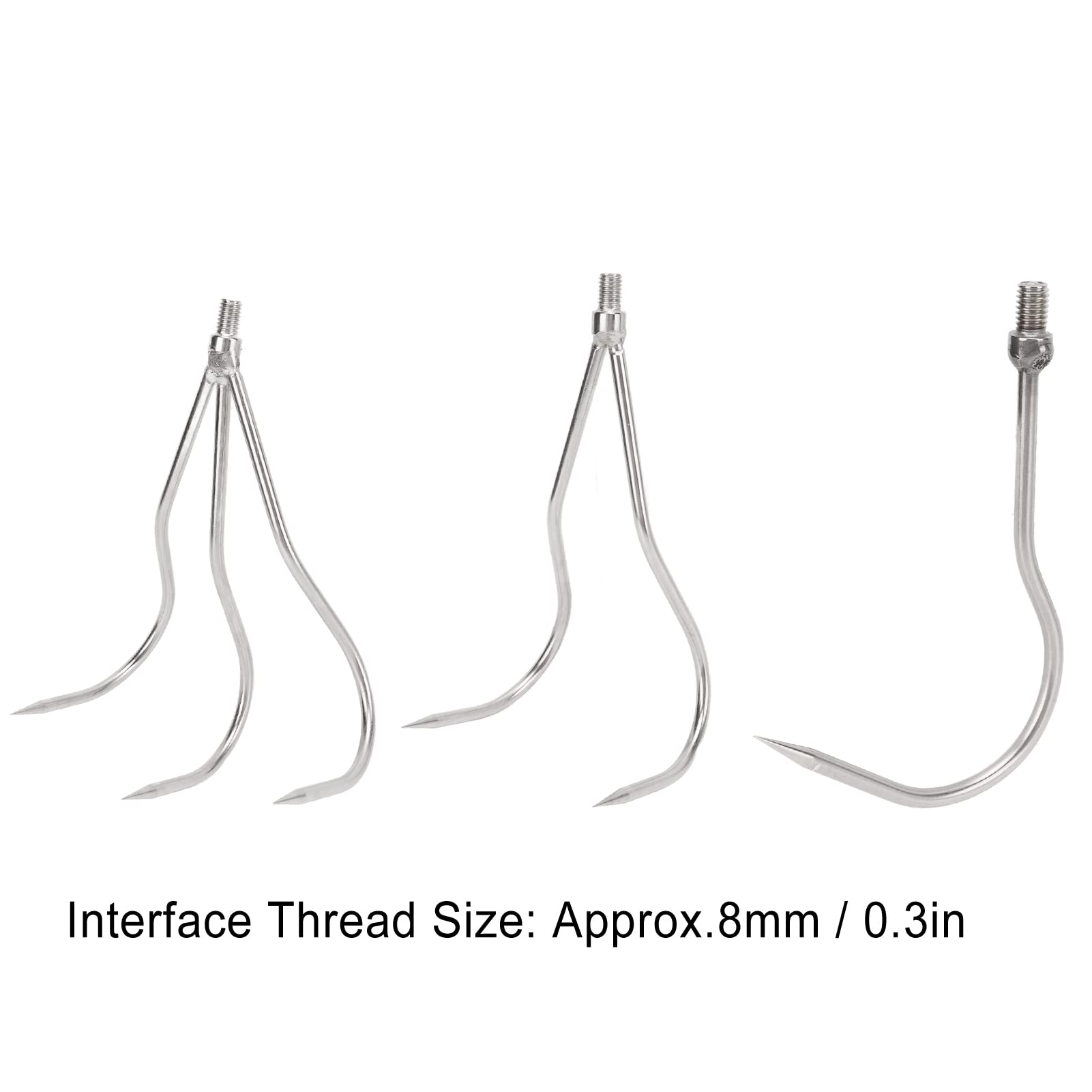 Fishing Fork, Fishing Harpoon Convenient Stainless Steel 8mm Thread Interface Fish Catching Tool