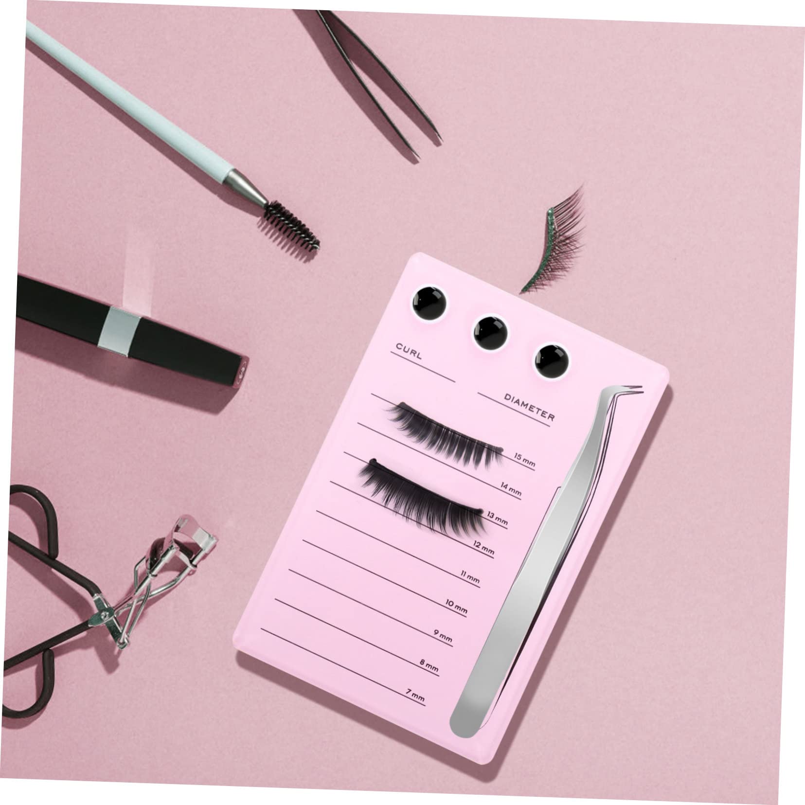 FRCOLOR 5pcs Magnetic Eyelash Board False Eyelashes Fake Eyelashes Tools Makeup Supplies Eyelash Display Pallet Eyelash Grafting Supplies Eyelash Supplies Eyelash Curler Acrylic With Scale