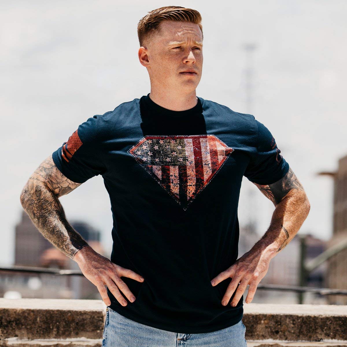 Grunt Style Super Patriot 2.0 Men's T-Shirt (Midnight Navy, XXXX-Large)