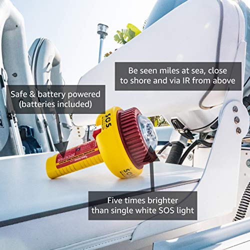 Sirius Signal C-1002 SOS Two-Color/Infrared LED Distress Signal with Daytime Distress Flag and Whistle β USCG Approved