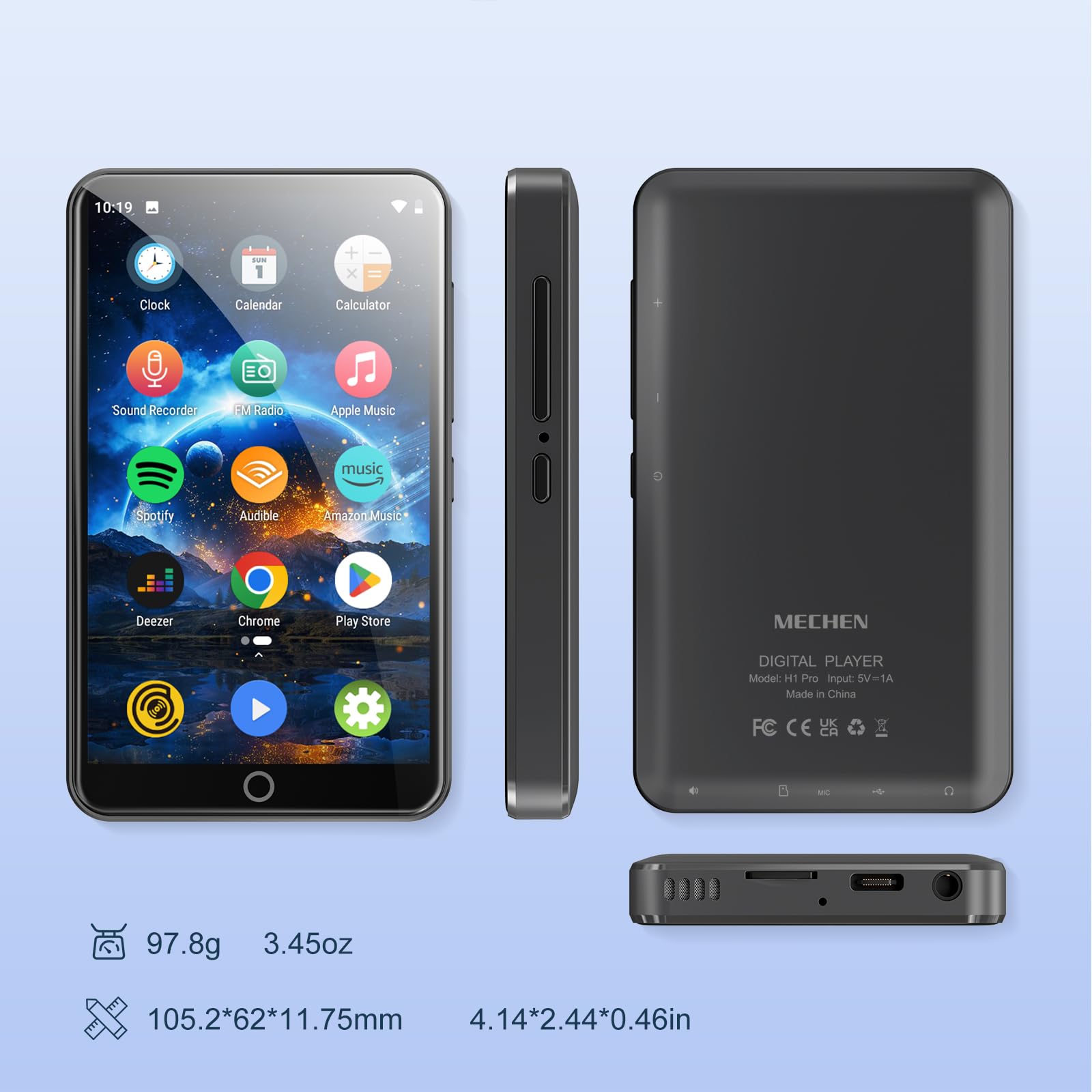 MP3 Player with Bluetooth and WiFi (US-H1-BAI) Green
