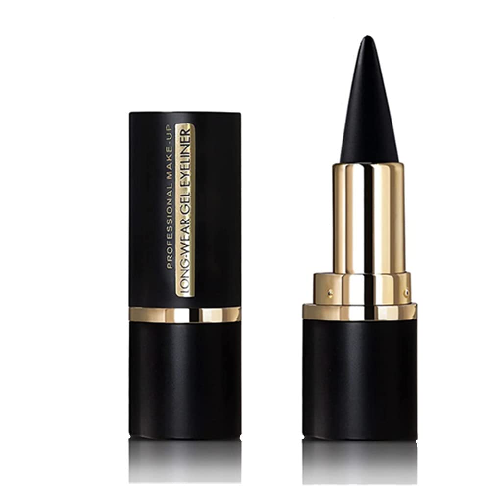 Go Ho Matte Black Gel Eyeliner Stick,Dark Black Eyeliner Gel,Creamy and Smooth Black Gel Eye Liner Makeup for Women,Easy Apply and Remove Eye Black