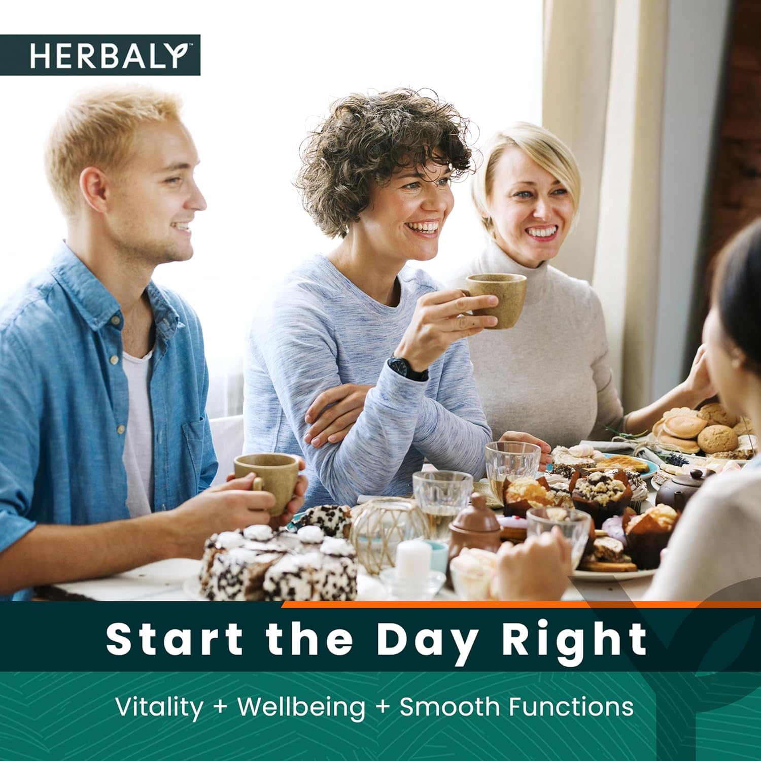 Herbaly Glucose Functional Tea - Vitality & Wellness - Gymnema Sylvestre, Ceylon Cinnamon, Bitter Melon, Dandelion Root, Fenugreek - Daily Teas - 1 Pack, 30 Plant-Based Pyramid Tea Bags