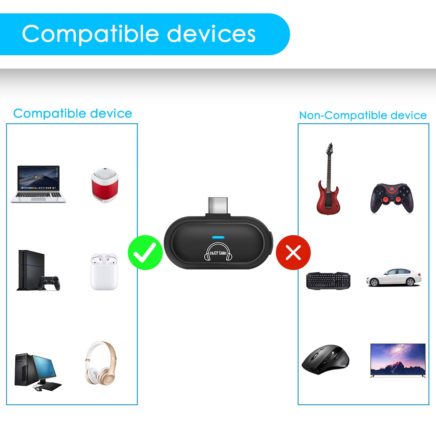 Giveet Wireless Gaming Headset Set w/USB-C Audio Transmitter Compatible with Nintendo Switch Lite PS4 PC, Bluetooth Headphone w/Rotable Mini Mic Support in-Game Voice Chat, Plug n Play, No Audio Delay