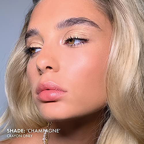 ICONIC LONDON Glaze Crayon | Dual Ended Eyeshadow Stick for Sparkling, Wet-Look Glazed Effect, Cruelty Free, Vegan Makeup, Original (Champagne) 0.92 oz