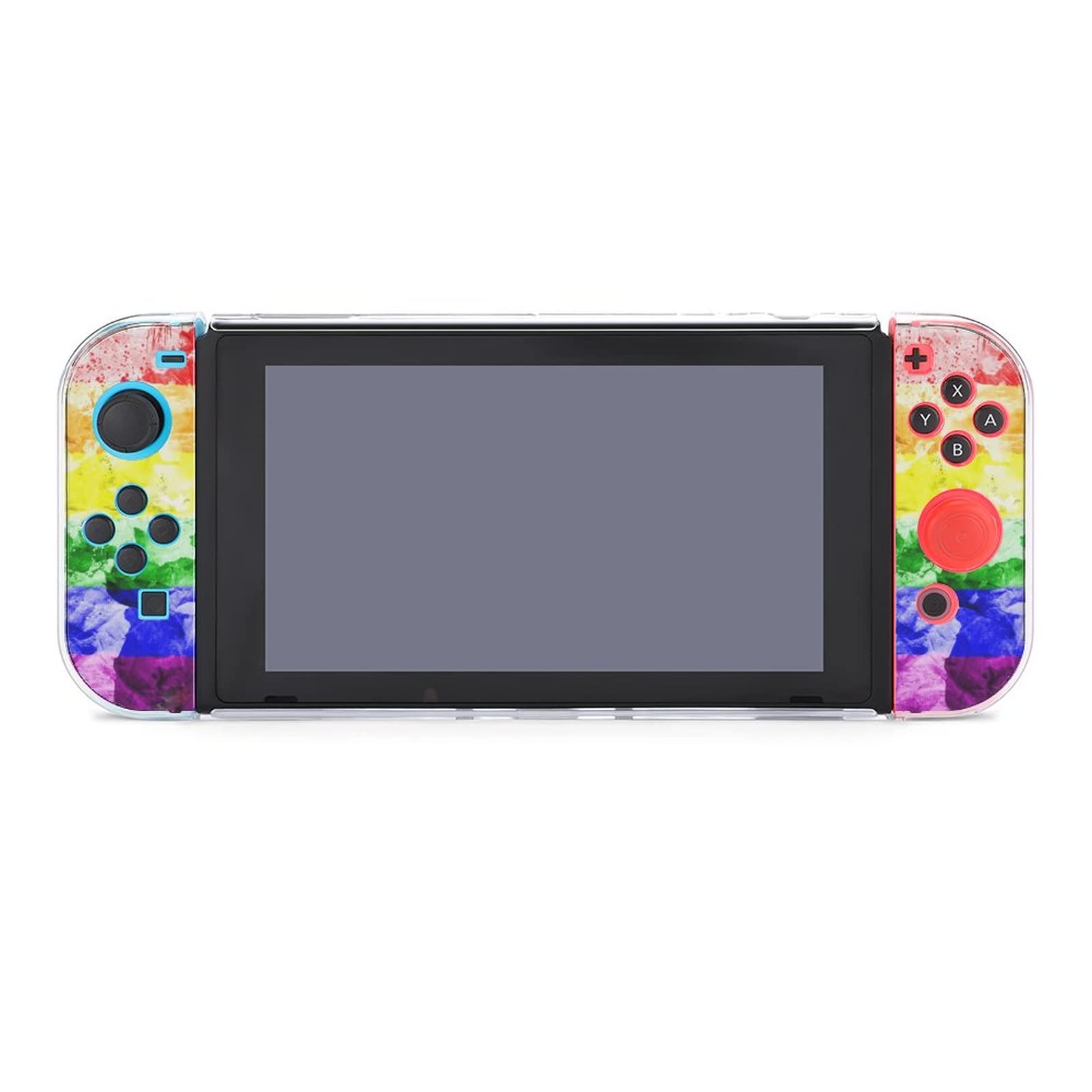 GADZILLE Dockable Switch Case Rainbow Flag Gay Pride Painted Switch Case Full Protection Anti-Fall-Scratch Durable Hard Nintendos Switch Case Protector for Switch Console And Joy-Cons