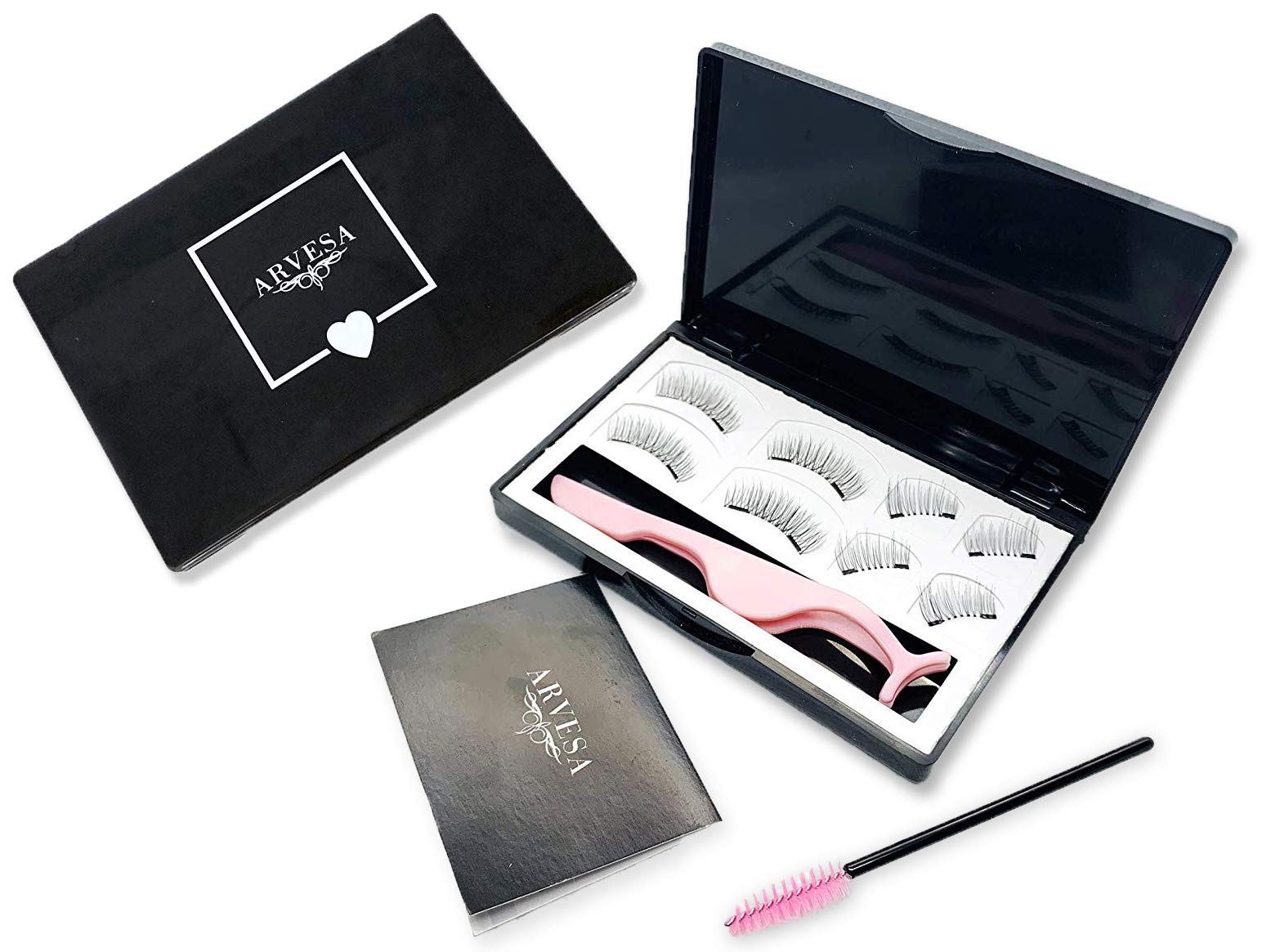 False Magnetic Eyelashes Without Eyeliner Full Set The Best Fake Eye Lashes Magnet - Dual Magnets no Liner Needed - Natural Look | No Glue, Reusable (Accents + Full Size)