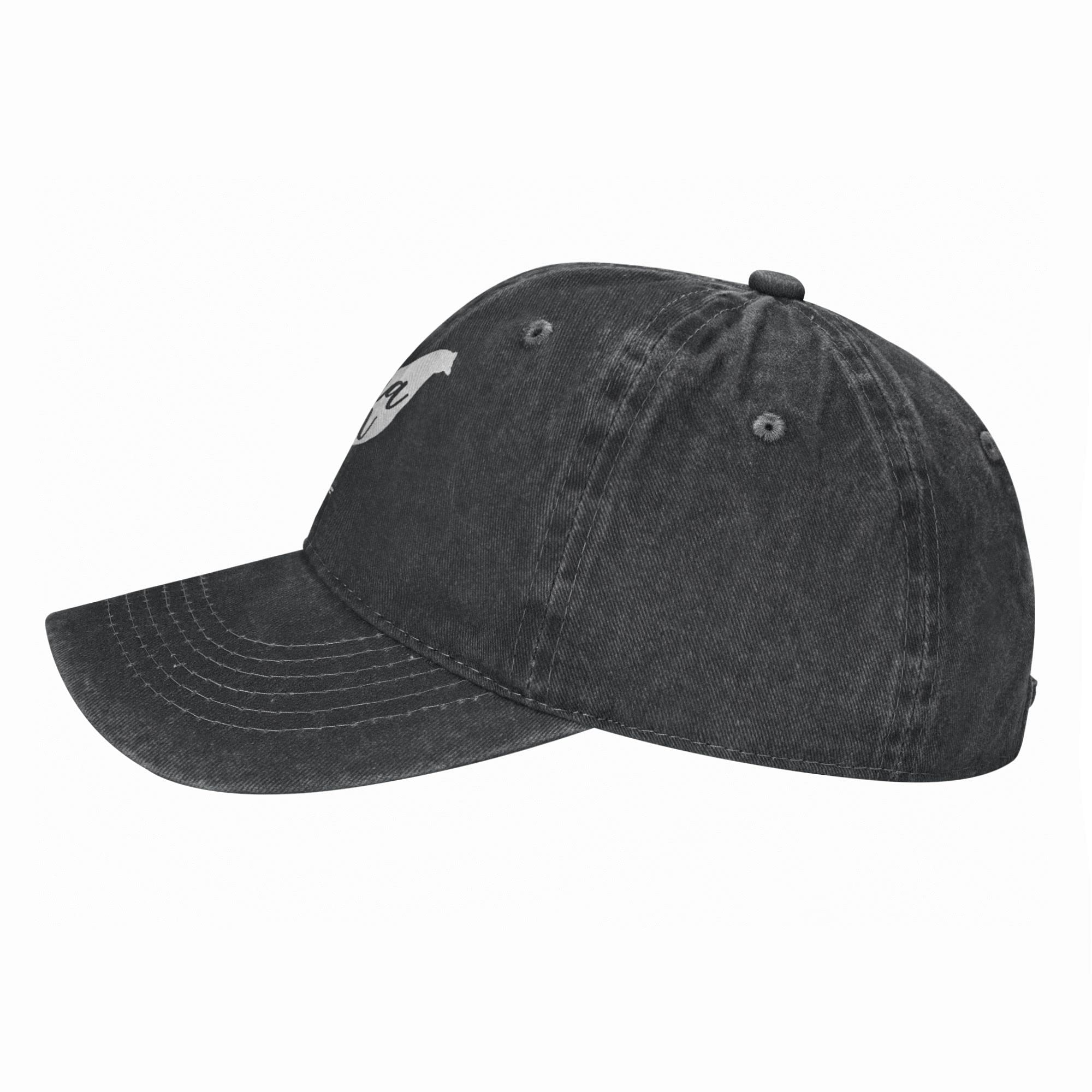 Hen Mama hat Baseball Cap Adjustable Vintage Washed Cotton Denim Dad Hat for Outdoor Activities Men Women(Black)