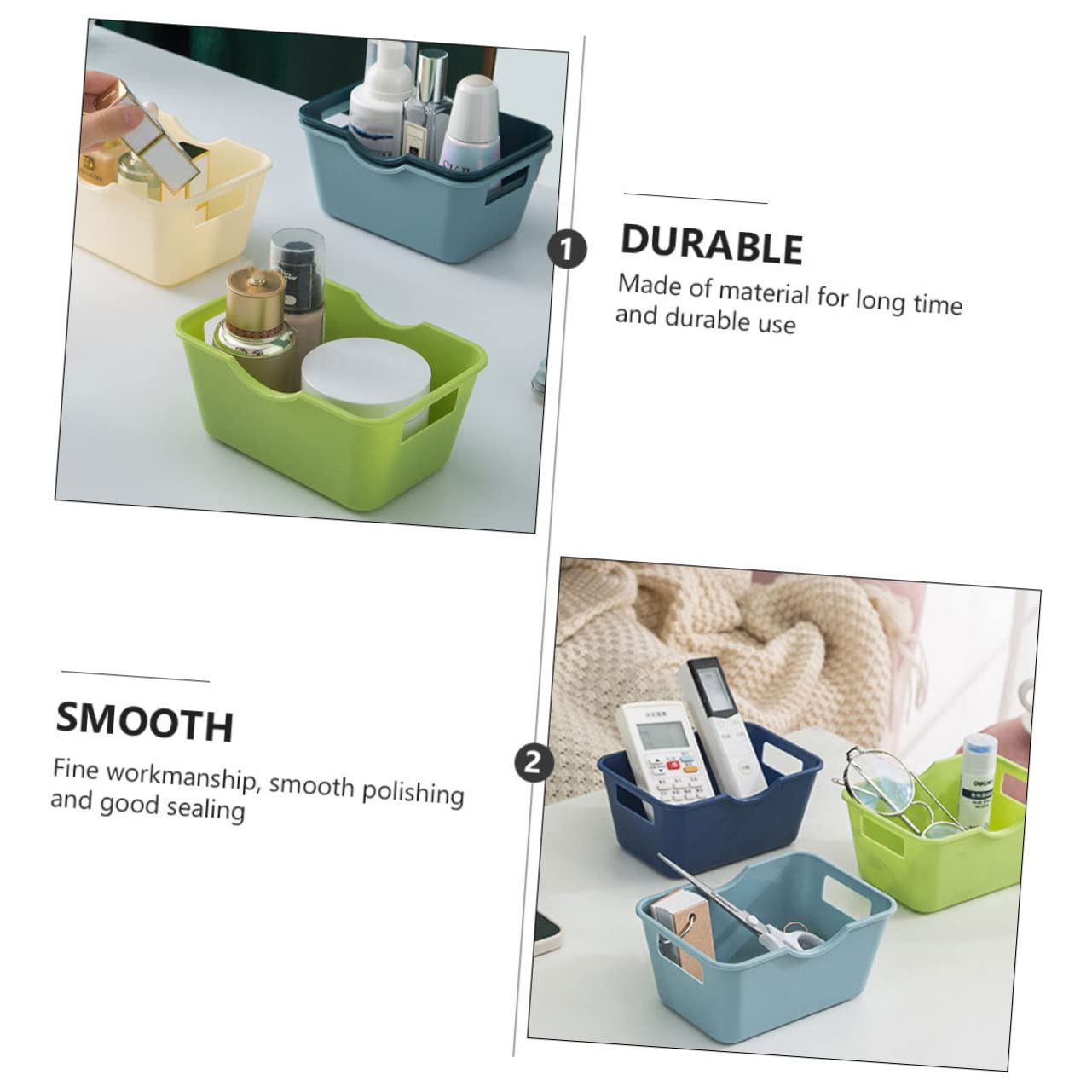 FRCOLOR Plastic Storage Basket 6pcs Box Storage Box Desktop Finishing Tray Pp Mini Plastic Storage Baskets