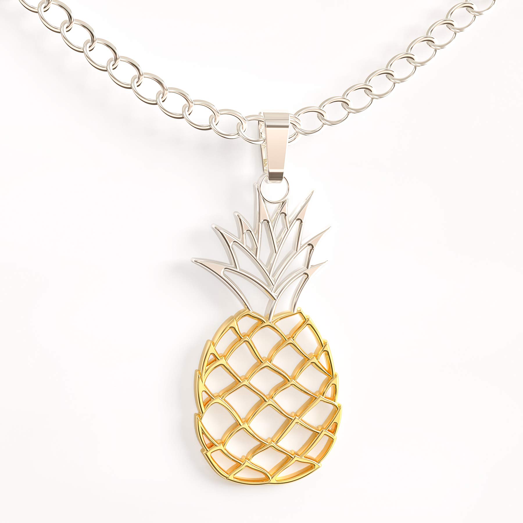 Happy Kisses Pineapple Necklace β Be A Pineapple Pendant β Message Card (Gold and Silver)