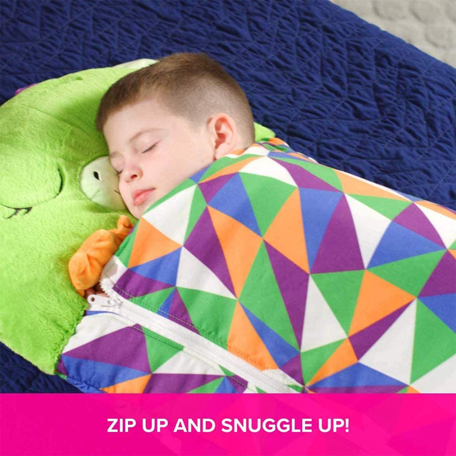 Happy Nаppеrs Sleeping Bag - Multicolor Available Cute Animal Sleeping Bag with Pillow for Kids Boys Girls - Portable & Foldable Soft Warm Sleepy Sack, Fun Comfy Blanket -Medium 55”x20” (Pink 1)