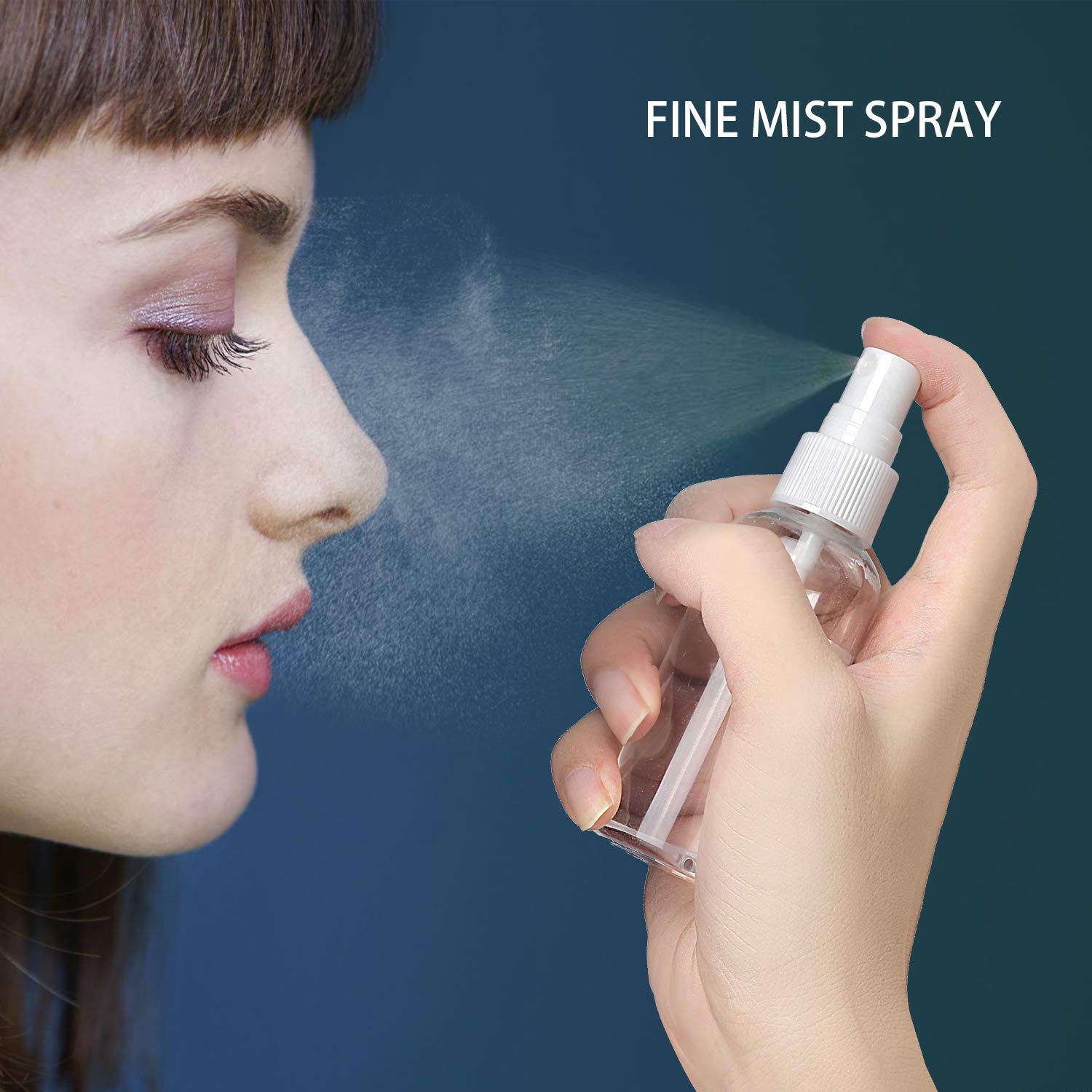 Free Walker 25Pack Spray Bottle 2oz/60ml with 2 Mini Filling Funnels,Small Reusable Portable Empty Plastic Bottles with Atomizer Pumps for Daily and Travel