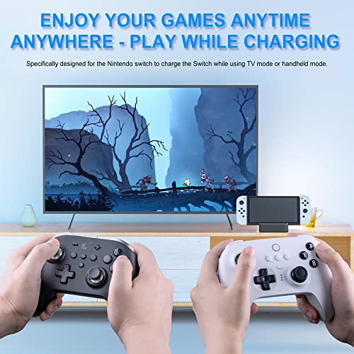 Upgraded Switch TV Dock for Nintendo Switch/Switch OLED, MVIIOE Switch Docking Station with Ethernet LAN, Support YouTube, 4K@60HZ 1080P HDMI 2.0 Port, 3 USB Ports & PD Fast Charging White