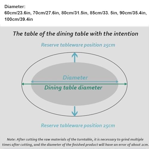 Glass Lazy Susan for Dining Table Tempered Glass Heavy Duty Turntable Round Large Tabletop Serving Plate Transparent Rotating Tray with Silent Bearing Centerpieces (Size : 80cm/31in)