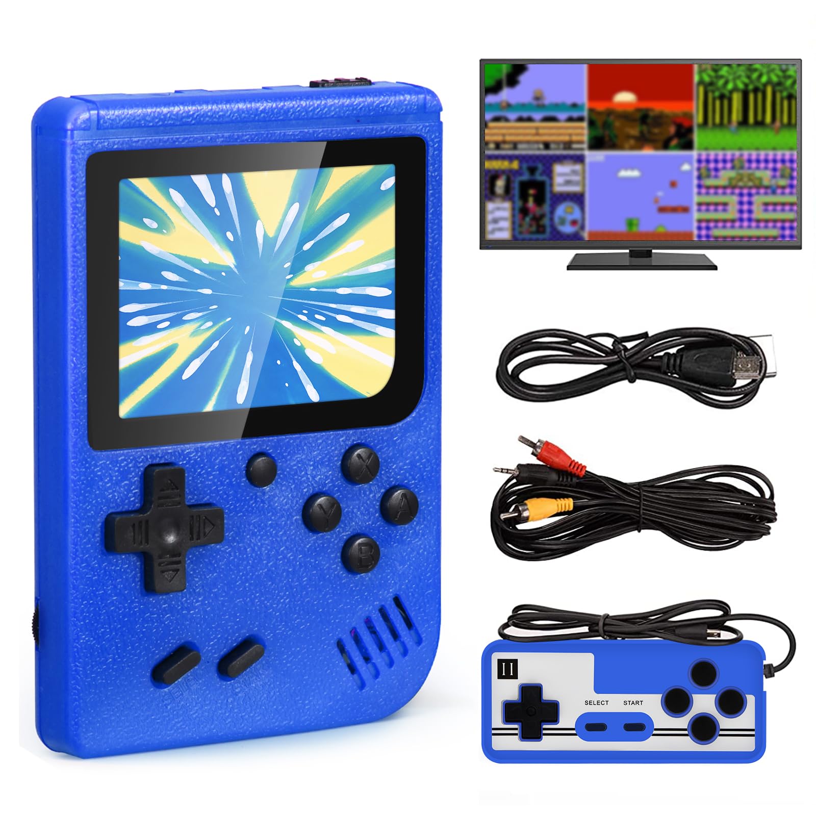 Fogud Retro Handheld Game Console with 500 Classical FC Games, 3.0In Screen Video Game Console 1000mAh Handheld Video Game Support for Connecting TV Gift Christmas Birthday Presents for Kids Adults
