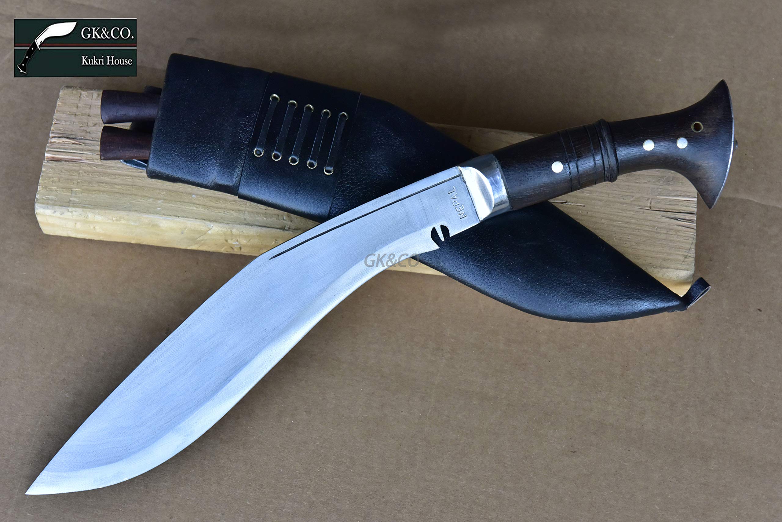 GK&CO. Kukri House Authentic Knife-12 Blade World War II 'The Survival Alive' Kukri/Khukuri Full Tang with Black Leather Sheath-Handmade in Nepal -Warehoused & Ship from USA…