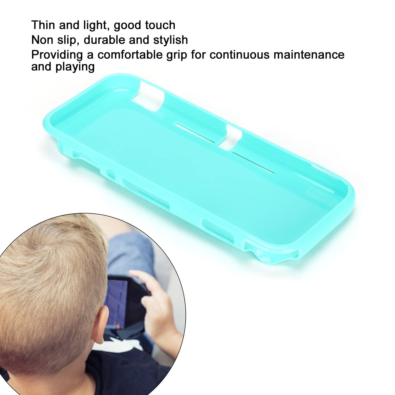 Entatial TPU, Game Console Wear Resistant Comprehensive Protection Comfortable Portable Half Packed Precise Cutou for Switch Lite(Turquoise)