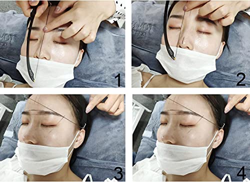 Eyebrow Mapping String Eyebrow Mapper with Strings Design Eyebrow Threading Line Marker Ruler Painting Line Bow Arrow Ruler Semi Permanent Bow and Arrow Line Ruler Measuring Tool (Siver)