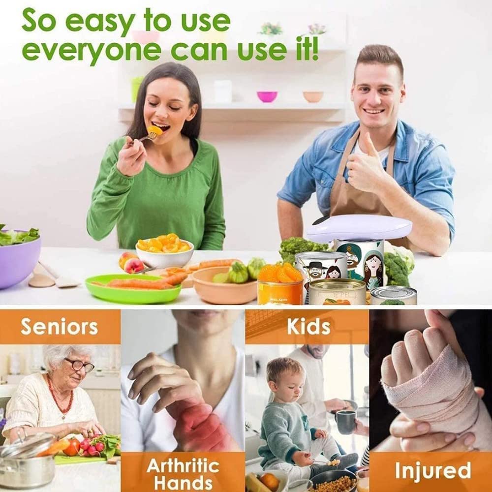 Electric Can Opener 2.0 Portable Safety Can One Press to Open with a Manual Can Opener, 2.7*1.6*6.9in