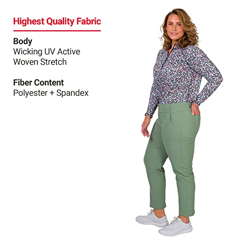 Jofit Apparel Women's Athletic Clothing Everyday Pant for Golf & Tennis, Size 8, Sage