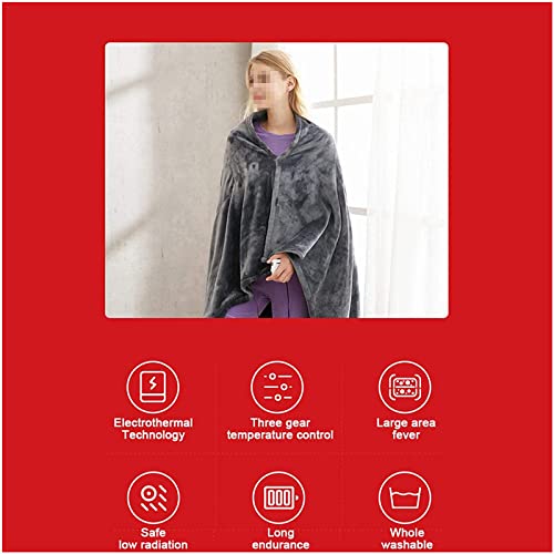 Electric Lap Blanket Throw, Adjustable Three Levels Heating,Large Area Fever Heat Blankets Electric, Warm Your Shoulders, Abdomen, Knees Portable Heating Blanket USB