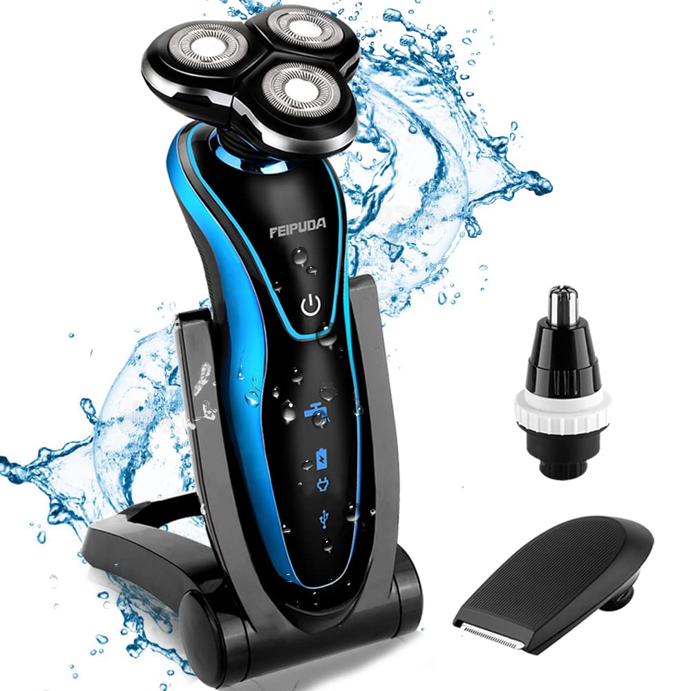 FEIPUDA Electric Razor for Men Rotary Shavers Electric Shaver Waterproof Sideburns Trimmer Nose Trimmer
