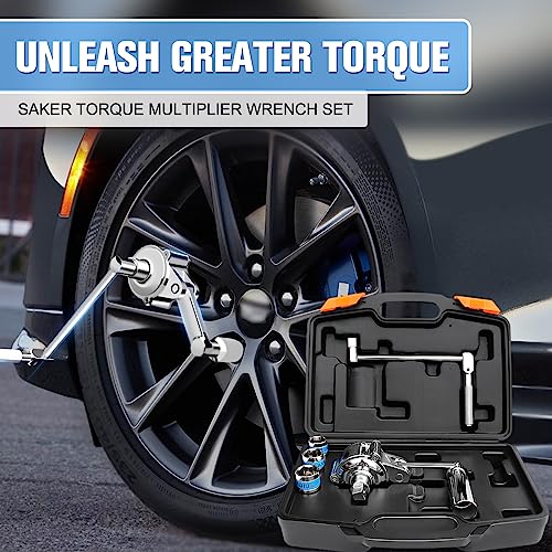 Saker Torque Multiplier Wrench Set-Heavy Duty Labor-Saving Nut Disassembly Tool with 17mm/19mm/21mm Sockets Perfect for Loosening Car Tire Lug Nuts