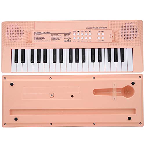 Electric Piano 37 Keys Beginner Electric Keyboard with Microphone, Dual Power Supply System USB Charging or Batteries (Battery Not Included)()
