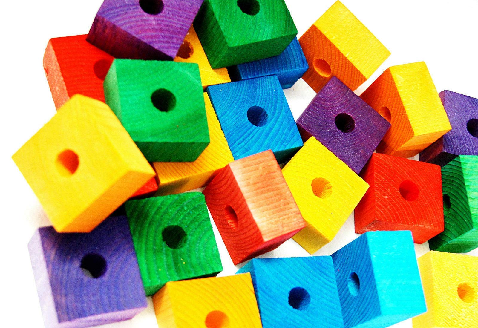 Parrot toys Wooden Colored Large 24 Blocks Bird Parts Amazon Cockatoo Macaw