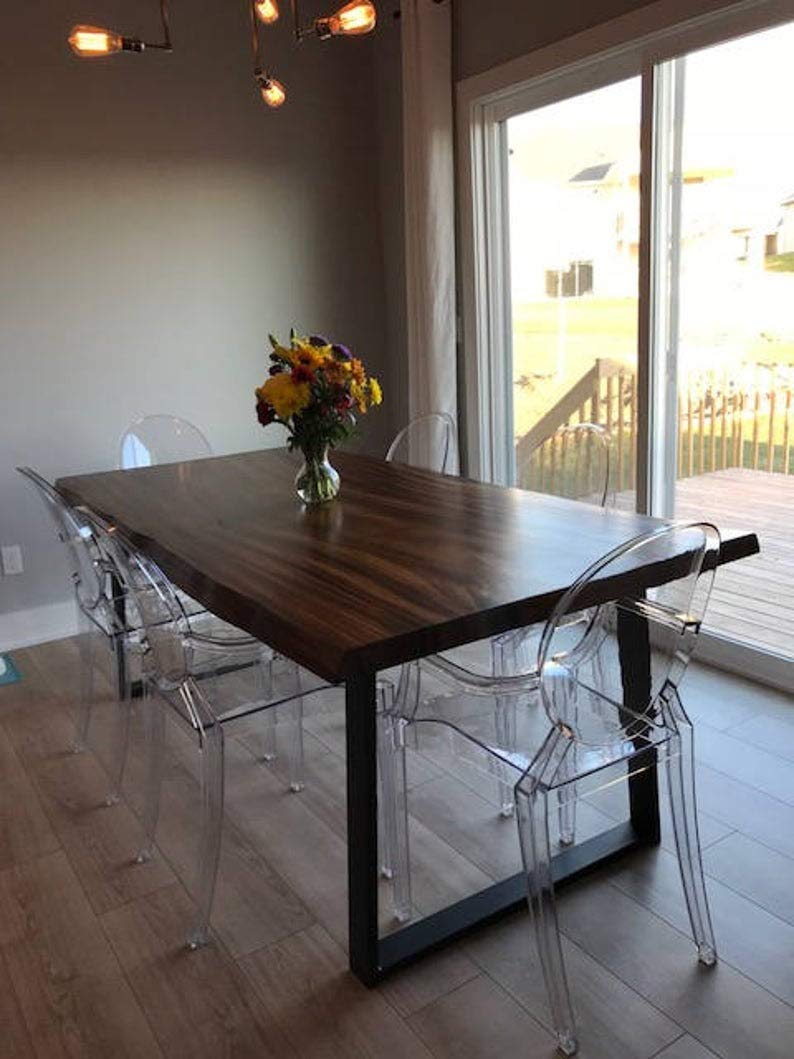 Live Edge Dining Table made in a modern rustic finish