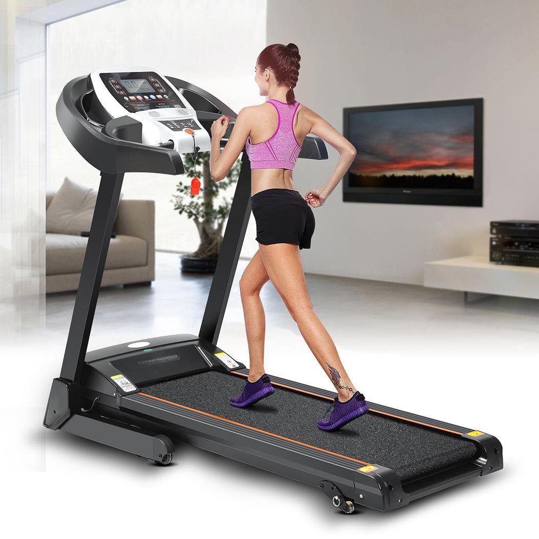 Electric Treadmill with Manual Incline, Treadmill with Long Wide Running Belt, 300 lbs Weight Capacity