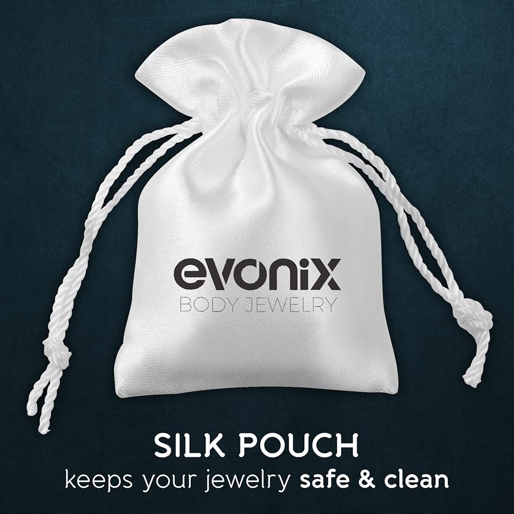Evonix 2pc 16 Guage 1.2mm Tapers 316L Surgical Steel Tapers 16g Plugs Earlets Double Black O-Rings