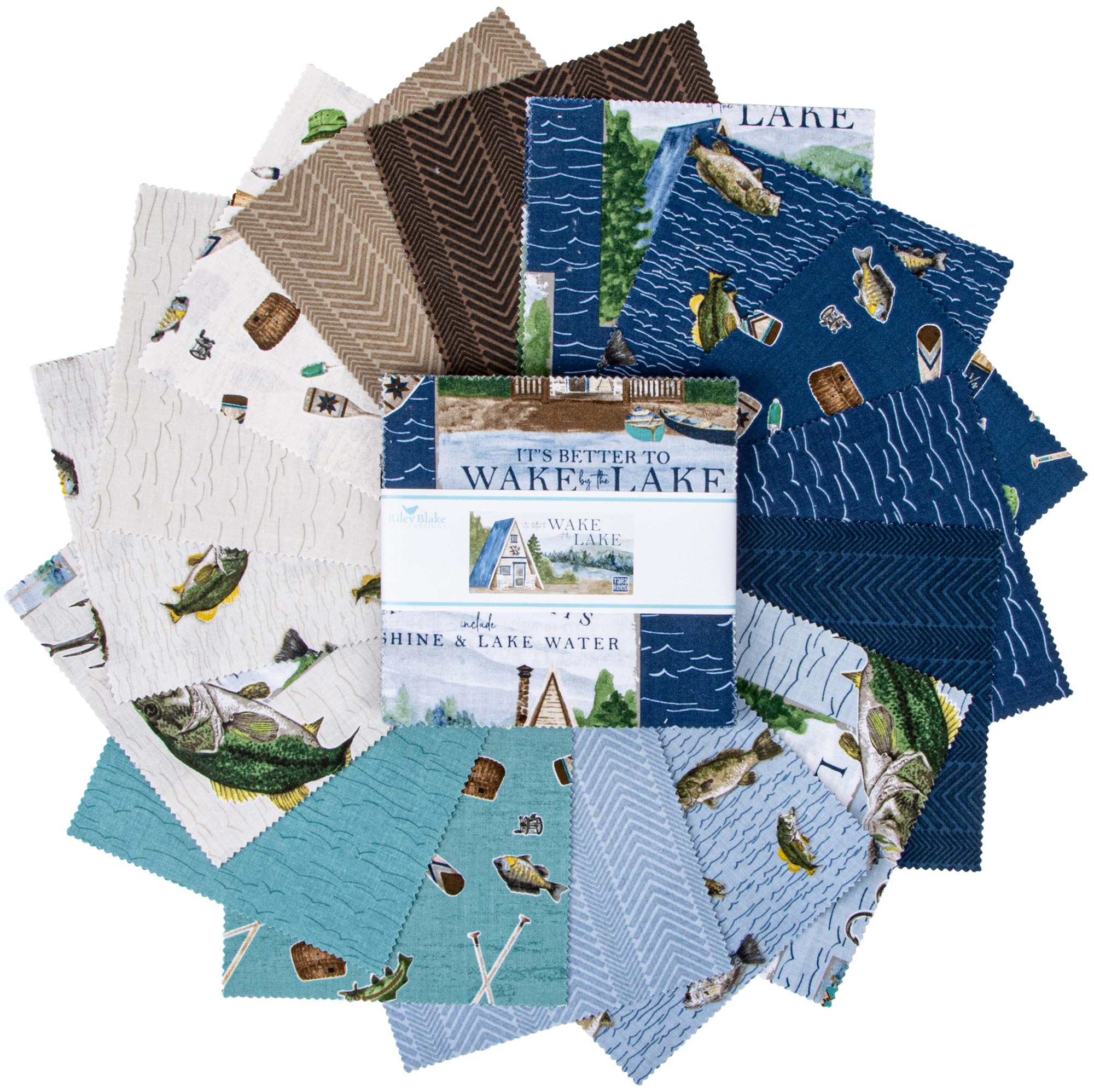 Tara Reed Wake at the Lake 5" Stacker 42 5-inch Squares Charm Pack Riley Blake Designs 5-14890-42
