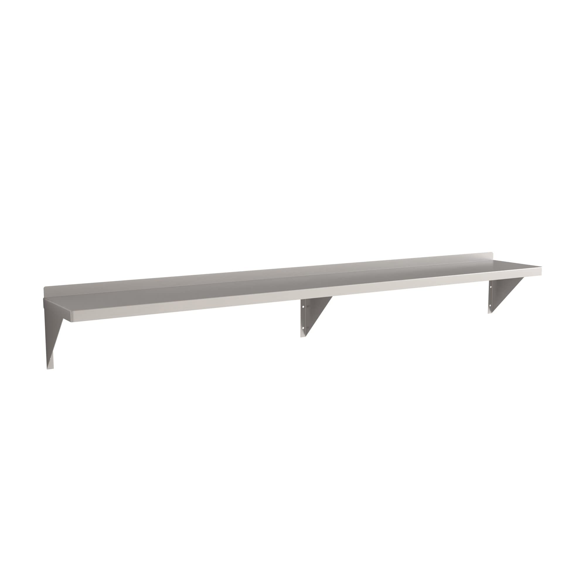 Krollen Industrial 18 Gauge Stainless Steel 12" x 84" Solid Wall Shelf