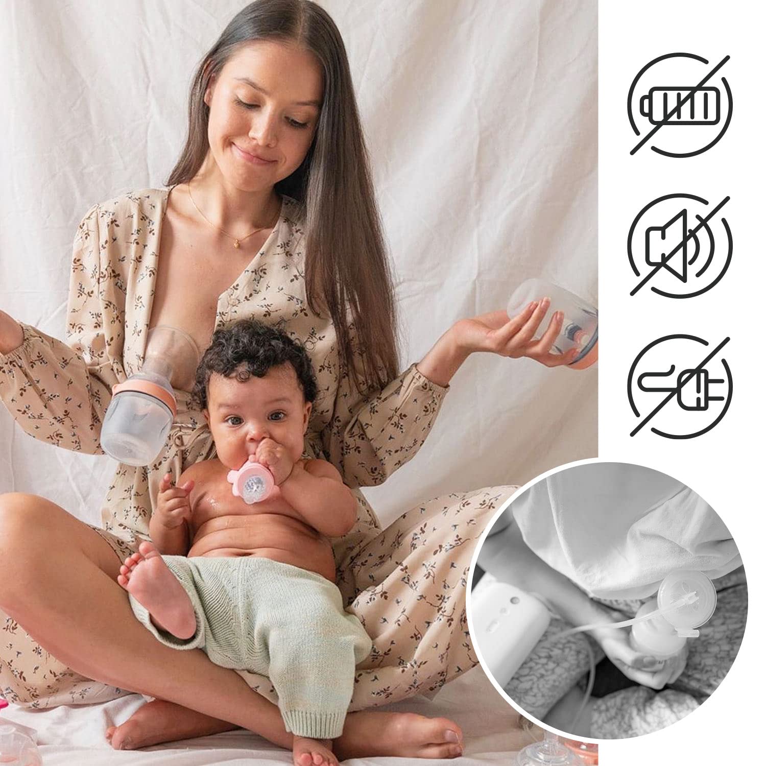 haakaa Gen.3 Manual Breast Pump with Cap Combo 5.4oz/160ml | Multi-Functional Silicone Breast Pump for Breastfeeding | Includes Leak and Dust Proof Cap, Color: Peach