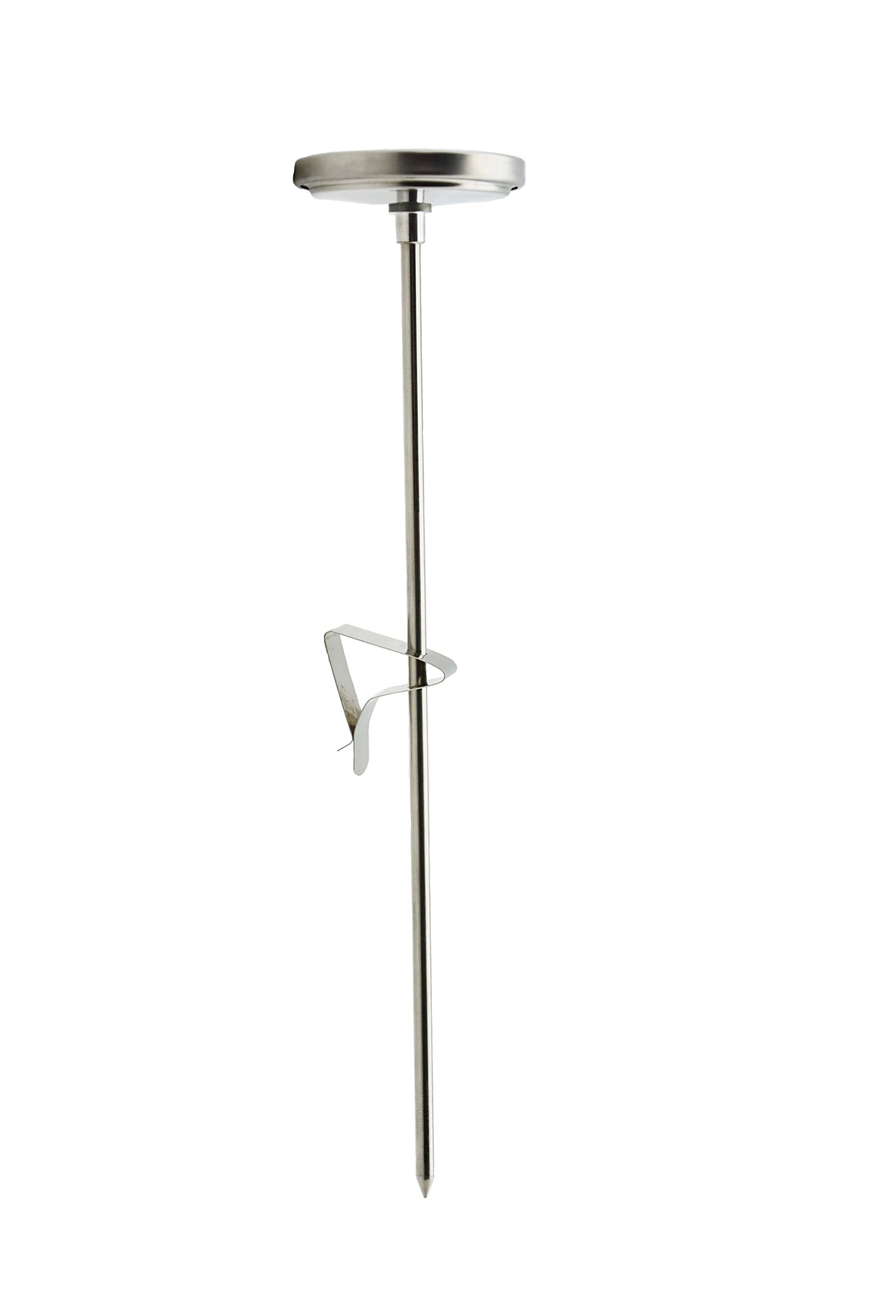 Krome Stainless Steel Instant Read Beverage and Frothing 2.5" Dial Thermometer, 12" Stem - C6912
