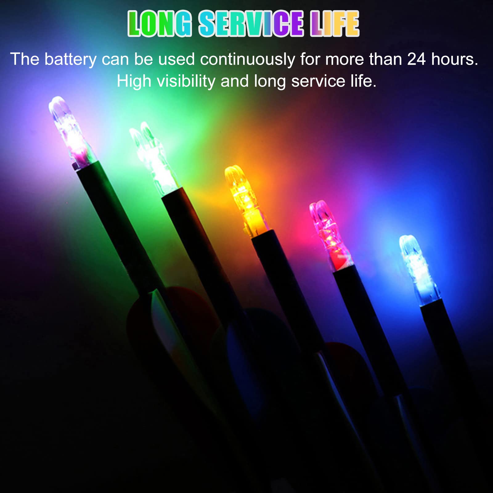 HPX Lighted Nocks for Arrows - Lighted Nocks 6 Pack Lighted Archery Nocks with 0.300"/ 7.62mm Inside Diameter for Archery Hunting (Colorful Pack of 6)