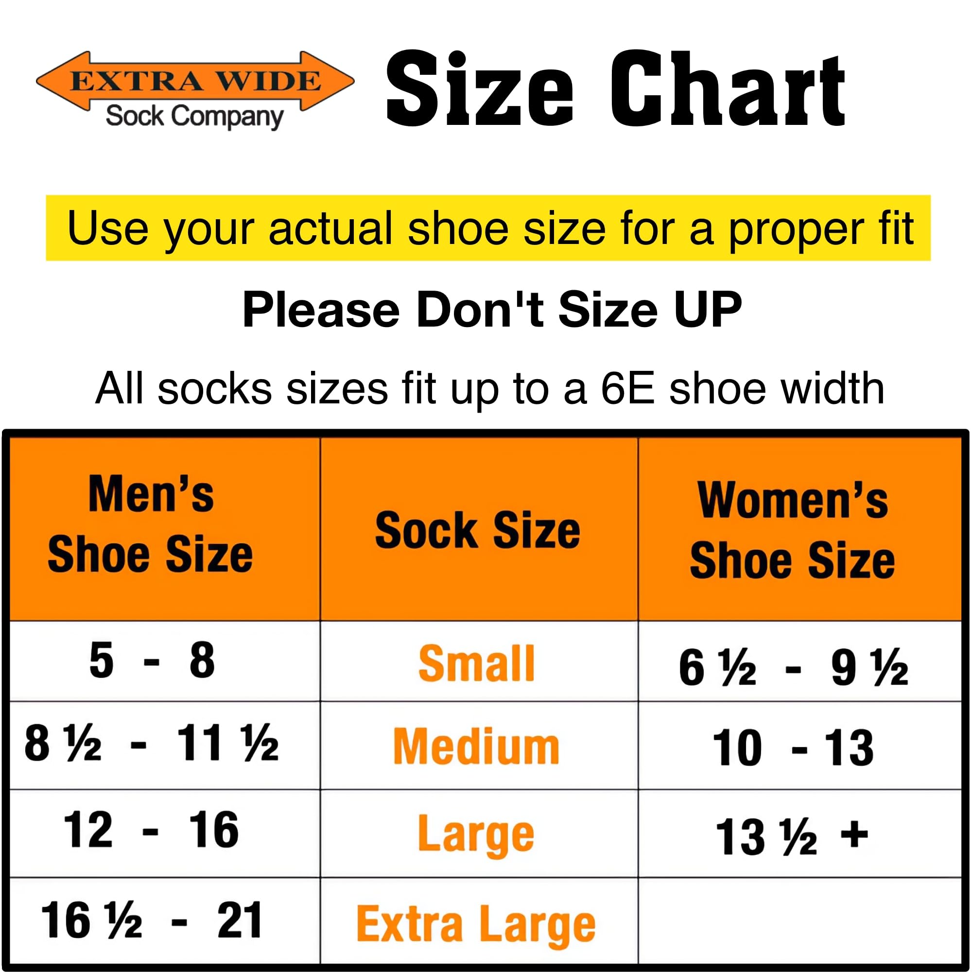 Extra Wide Comfort Fit Athletic Crew (Mid-Calf) Socks for Men and Women, Pick your size, Do not size up (Large, Large - Black)
