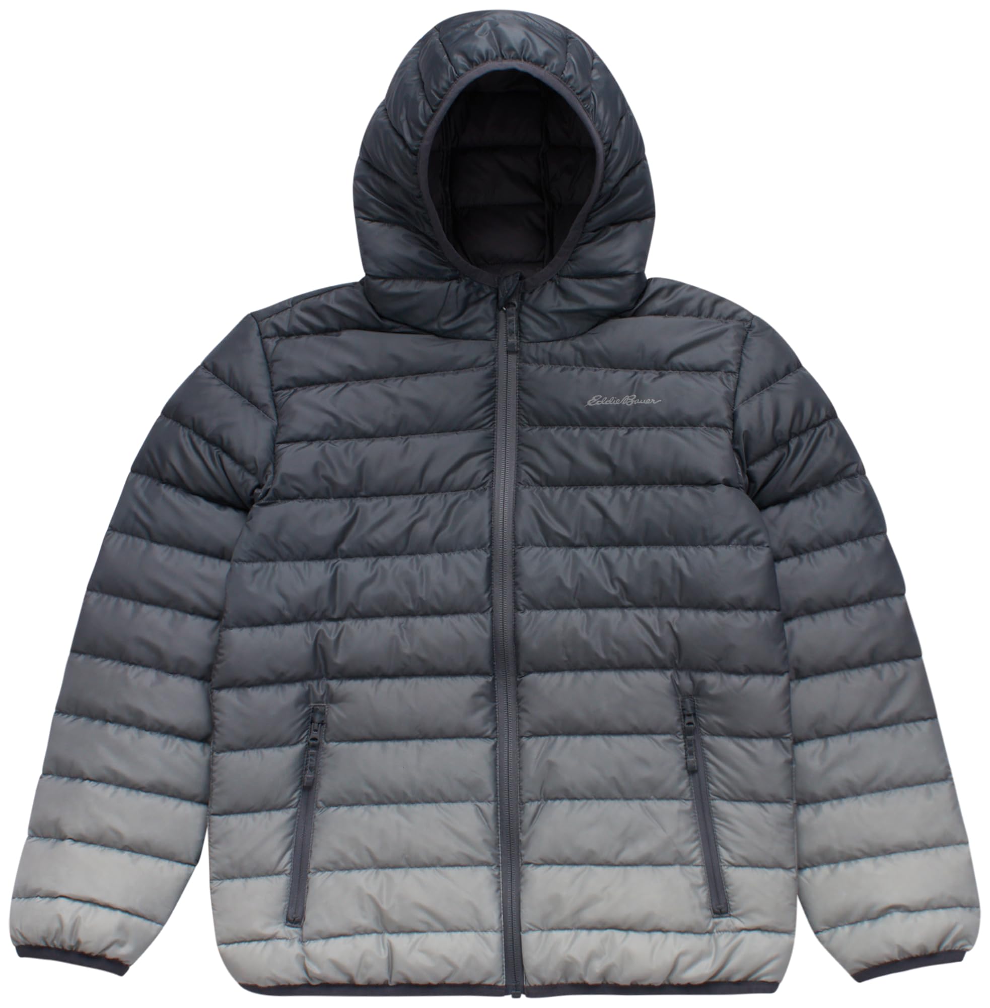 Eddie Bauer Boys' Jacket - CirrusLite Weather Resistant Down Coat for Boys - Insulated Quilted Bubble Puffer (3-20), Size 14-16, Iron