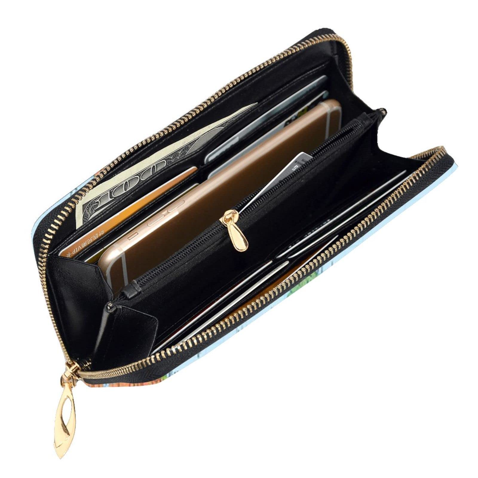 Long Handbag World Map Fashion Purse Clutch Credit Card Holder Organizer Ladies Leather Wallet