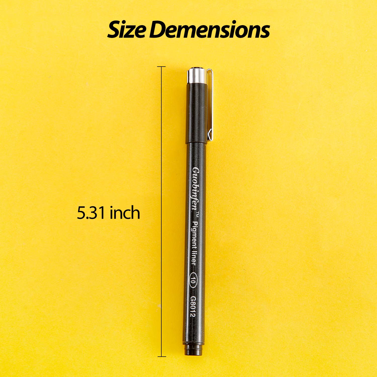 GUOBINFEN Set of 12 Black Micro-Pen Fineliner Ink Pens, Pigment Liner Professional Set Waterproof Archival Ink for Office Document Designing Technical Sketching Anime Artist Illustration Scrapbooking