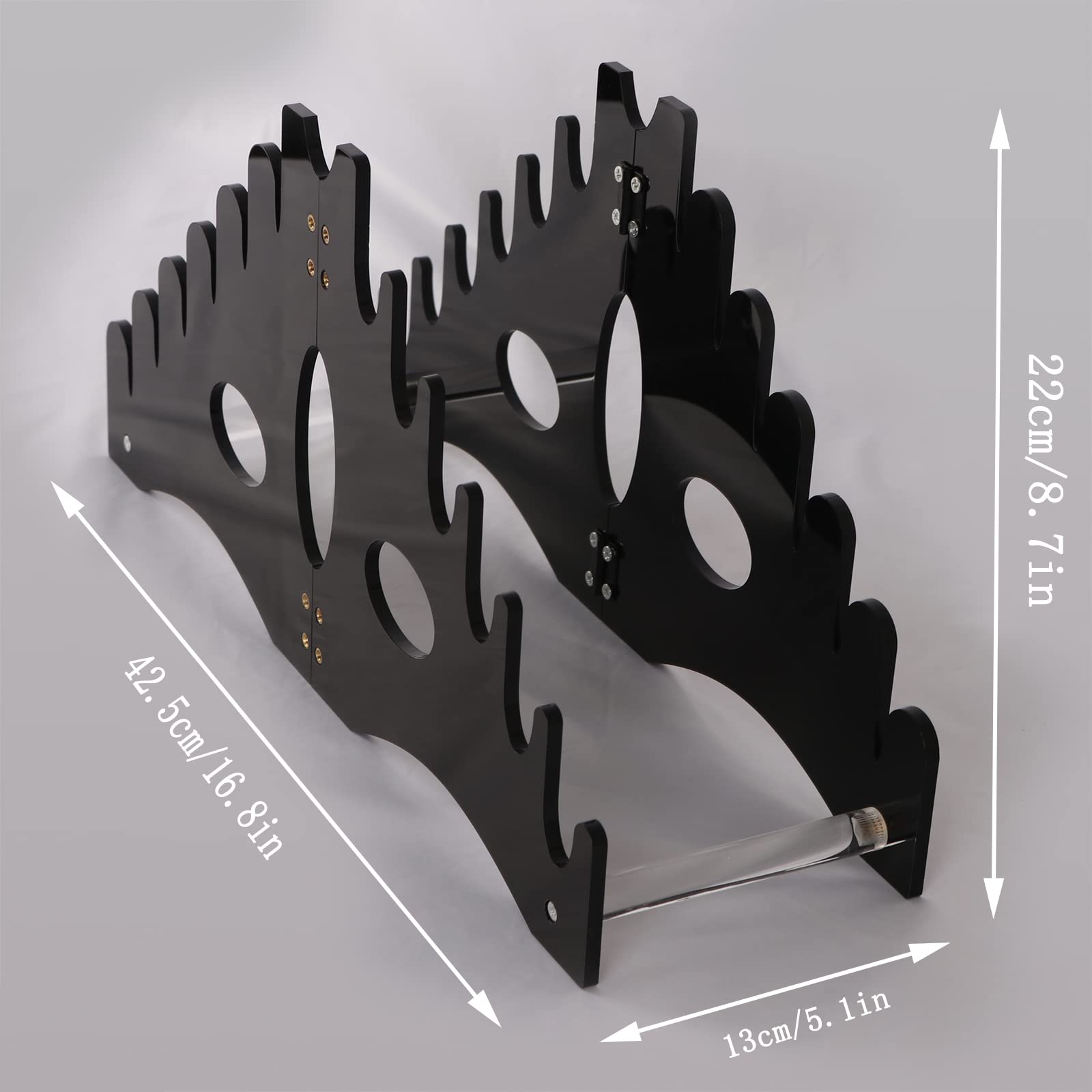 Knife Holder Knife display stand Acrylic Knife Holder Saber storage rack for small Knife Pocket Knife sabre Organize and Display (Black)