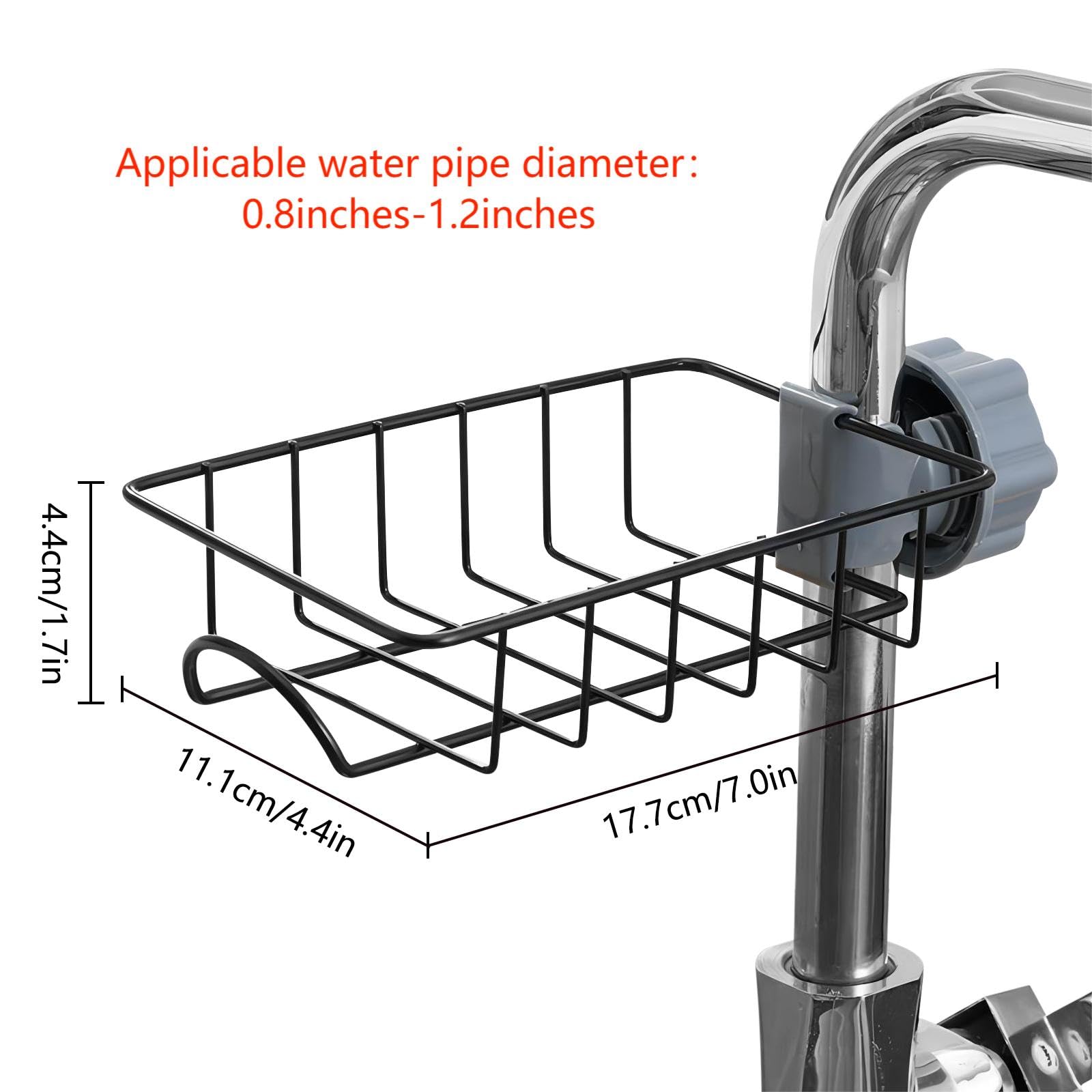 Fourmor Kitchen Faucet Sponge Holder Sink Caddy Organizer Over Faucet Hanging -Dishwashing, Brush Drying Rustproof Durable Brush Sink